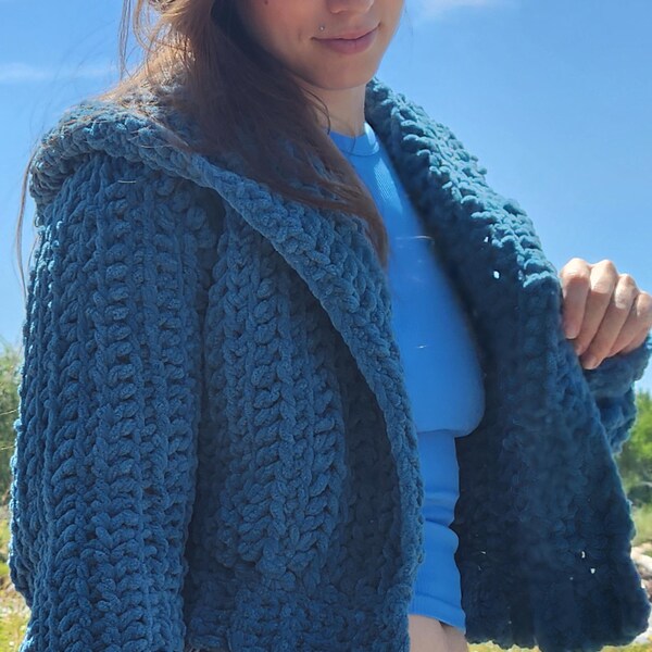 Cloud Cardigan PATTERN Crochet Hooded Soft Fluffy Puffy Oversized ...