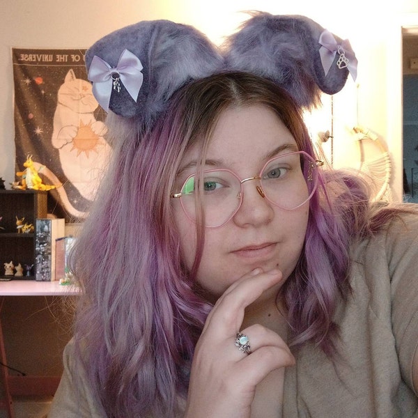 White Bowed Paws Pastel Goth Kawaii Choker Necklace Collar Paw Print ...