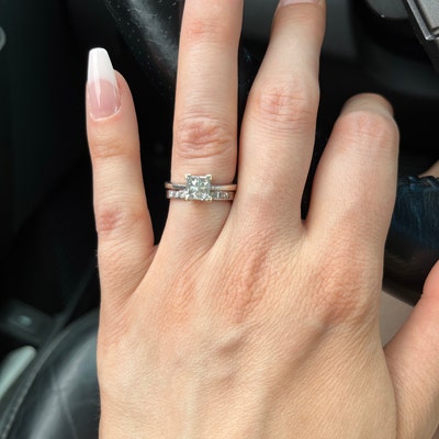 14k Solid Gold Plain Stacking Ring Simple Curved Wedding Band Curved ...