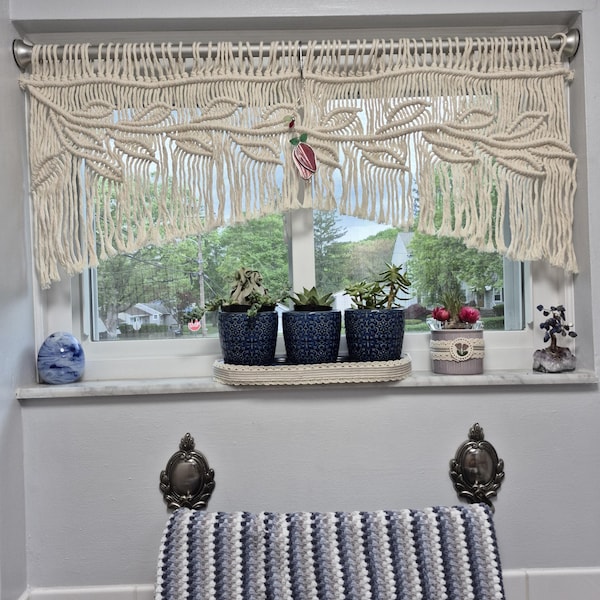 Macrame Window Valance, Wall Hanging, Bead Curtain - Etsy