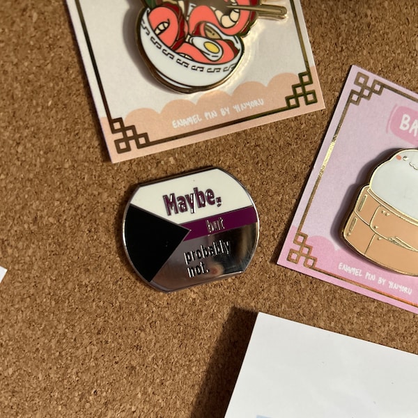 Maybe but Probably Not Gray Ace Demi Pride Enamel Pin in Demisexual ...