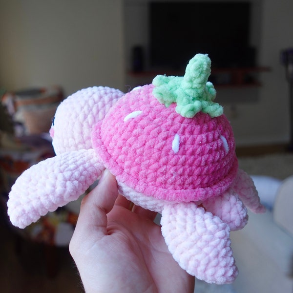 Crochet Strawberry Turtle Pattern PDF Download Beginner Friendly ...