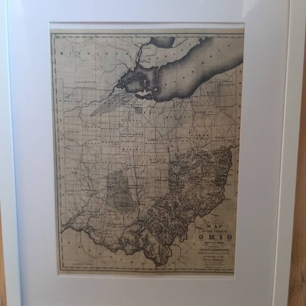 Old Map of Ohio - Fine Reproduction Ohio Map - Vintage Style Ohio Wall ...