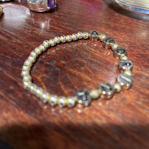 Name Bracelets. Personalized Letter Bead Bracelets, Gold Beaded ...