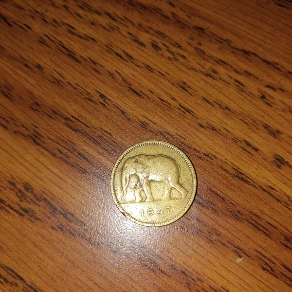 Elephant Coin. Antique Rare Elephant Coins From Belgian Congo. Brass ...