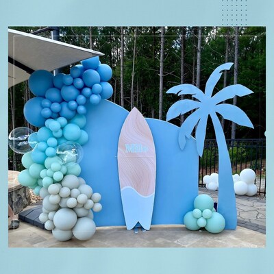 Surfboard Cutout, the Big One, Surfboard Backdrop, Beach Party ...