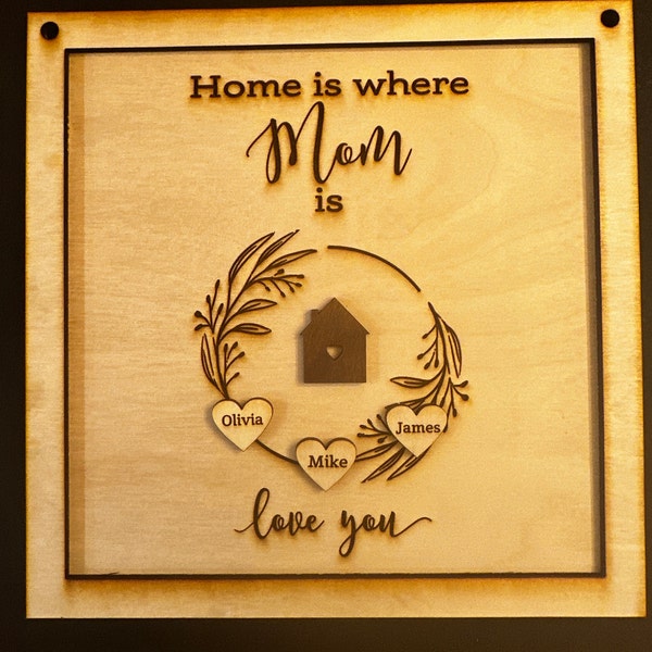 Home is Where Mom is SVG Mothers Day Gift Mom Sign Laser Cut File ...