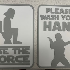 Use the Force Bathroom Sign Darth Vader Bathroom Sign Restroom Sign - Etsy