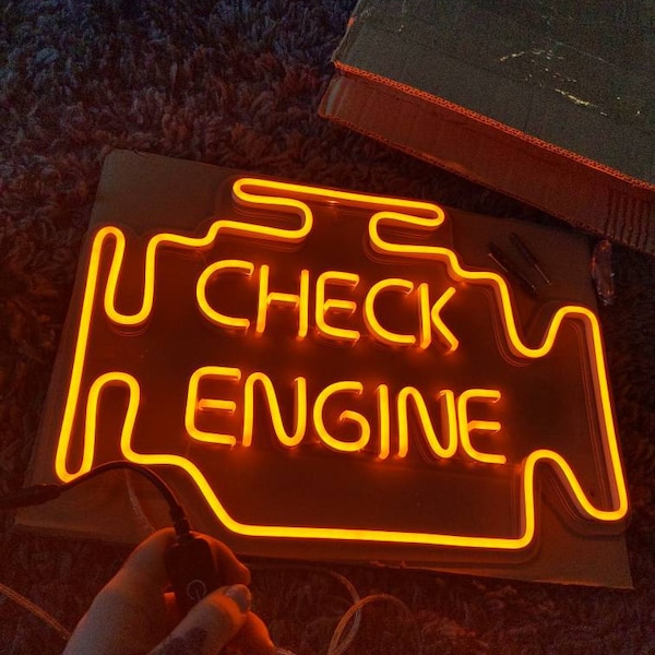 Check Engine LED Neon Sign | Perfect Automotive Gift for Dad, Mechanic ...