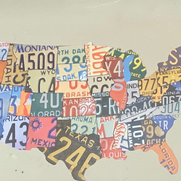 Custom Plasma Cut Wall Art License Plate USA Map Sign Fun Trendy Garage ...