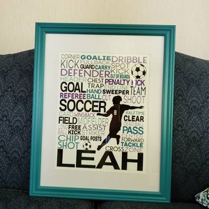 Girl's Soccer Poster, Girls Soccer Typography, Gift for Soccer Players ...