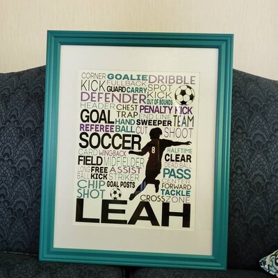 Girl's Soccer Poster, Girls Soccer Typography, Gift for Soccer Players ...