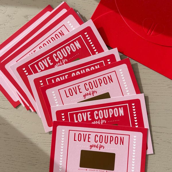 Scratch-off Love Coupons Scratch off Voucher Valentines Gift for Her ...
