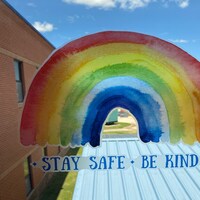 Stay Safe Be Kind Rainbow Window Sticker Rainbow Window - Etsy