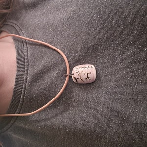 Freyja Chooing the Slain, Bone Pyrography Amulet Talisman Necklace ...