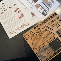 DIY Miniature Scandinavian House Kit, Modern A-frame Micro Dollhouse ...