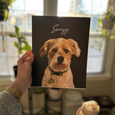 Custom Pet Portrait Framed Dog Portrait Digital Dog Art Pet Commission ...