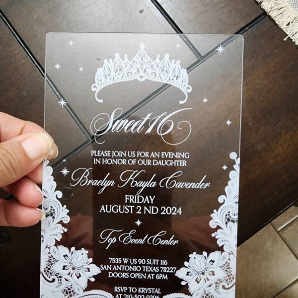 Simple Quinceañera Invitation | Mis Quince Invite | Clear Acrylic ...