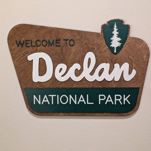 National Park Name Sign, Large Wood Name Sign, Nursery Name Sign ...