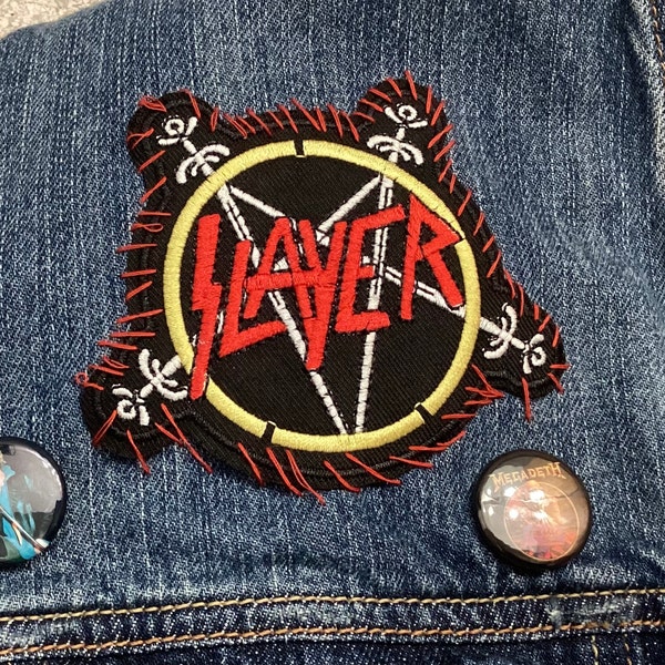 SLAYER Iron-on Pentagram Patch Rock Band Metal Pantera Sepultura ...