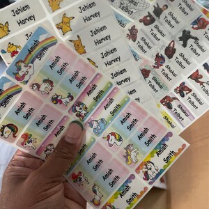 Pikachu Personalise Sticker Name Label Waterproof - Etsy