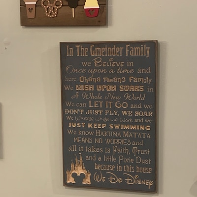 Personalized Carved Wooden Sign family, WE DO Disney - Etsy