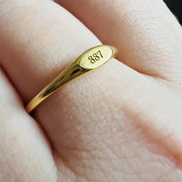 Engraved Coordinate Ring by Grace Personalized - Custom Dainty ...