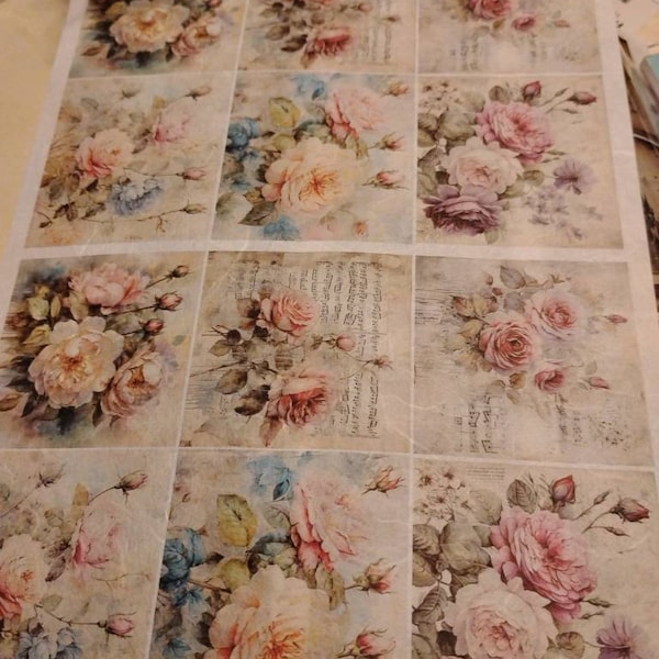 Vintage Roses Rice Paper for Decoupage, Scrapbooking, Journals, Card ...