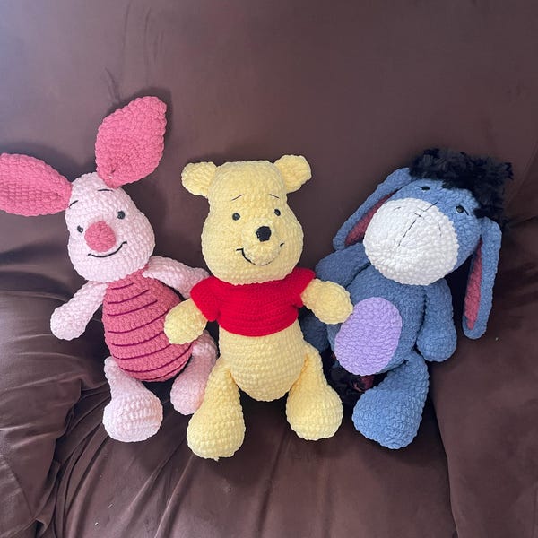 5-in-1 Winnie the Pooh, Piglet, Donkey, Little Roo, Tiger Crochet ...