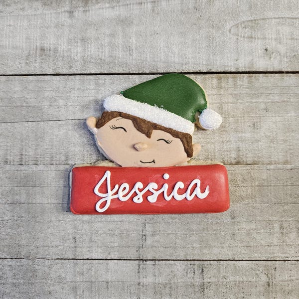 Elf Name Plaque Cookie Cutter With Optional Stencil Guide, Elf Cookie ...
