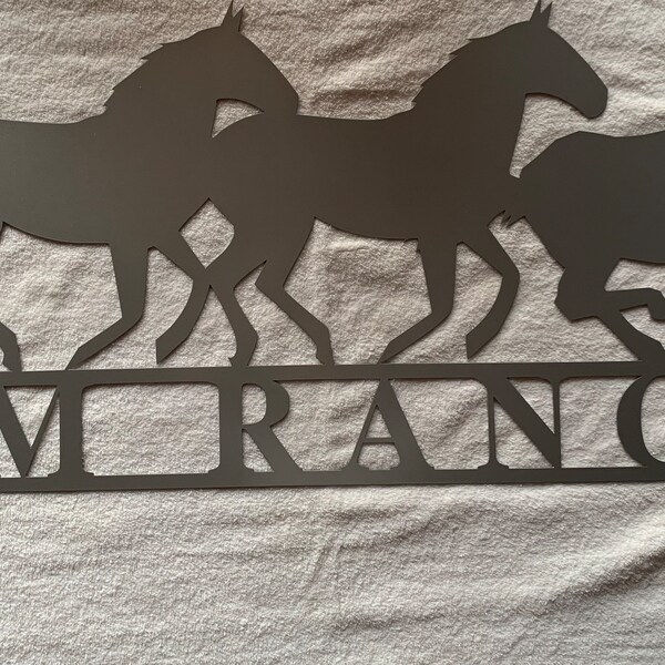 Custom Horse Ranch Sign, Personalized Metal Ranch Sign, Metal Hose Sign ...
