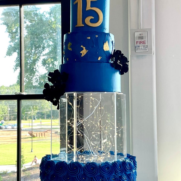 Cake HEXAGONAL Riser - Clear Cake Stand - Cake Pedestal - Acrylic ...