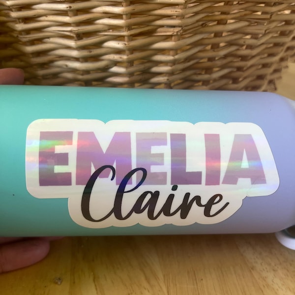 Waterproof Name Sticker, Personalized Vinyl Sticker, Name Sticker ...