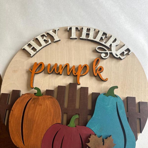 Hey There Pumpkin DIY Door Hanger Kit – Laser Cut Wood Sign - Etsy