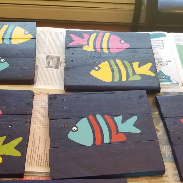 Stencil, Striped Fish Stencil, Tropical Stencil for Wood Sign, Beach House Stencil, Ocean ...