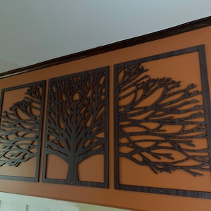 Geometric Mountains Wood Wall Art Panels, Abstract Wooden Mountain ...