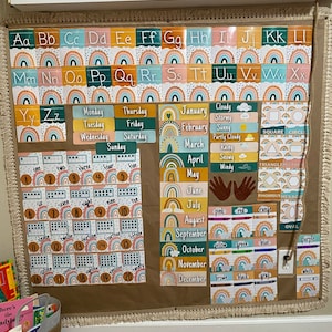 Neutral Boho Rainbow Classroom Alphabet - Etsy