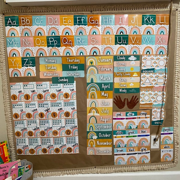 Modern Boho Rainbow Classroom Alphabet - Etsy