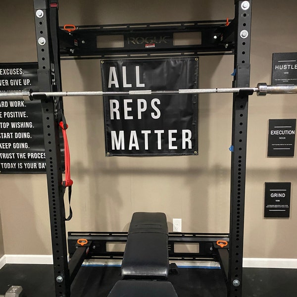 All Reps Matter Banner - Home Gym Decor - Large Wall Art - Fitness ...