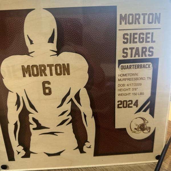 Personalized Football Sign, 3D Football Sign, Football Senior Gift ...