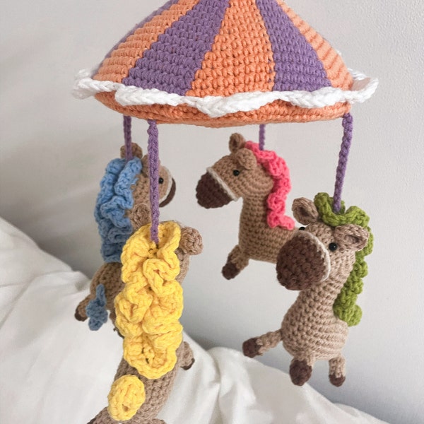 Merry Go Round Baby Mobile Crochet Pattern by Aquariwool Crochet ...