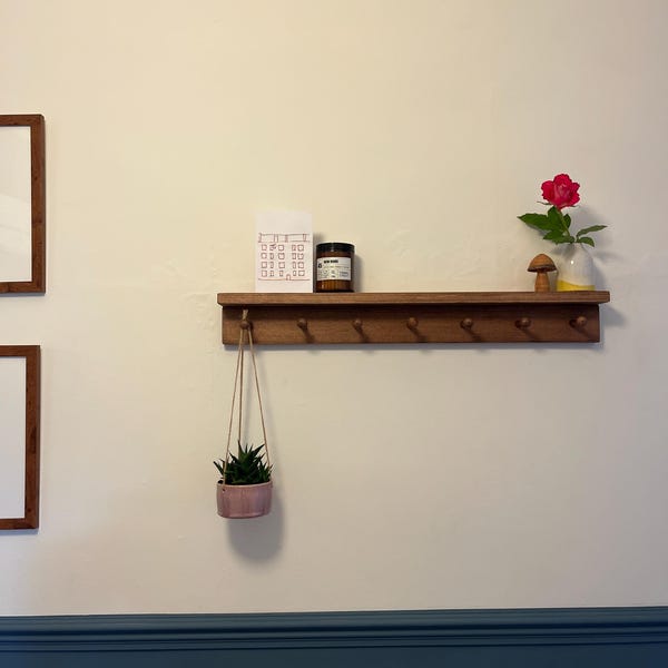 Shaker Peg Shelf Made From Solid Wood | Peg Rail | Peg Shelf | Coat ...