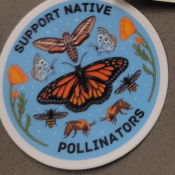 Support Native Pollinators Sticker / Entomology / Save the Bees ...