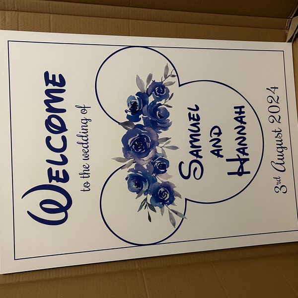 Personalised Welcome Sign_disney Minnie/mickey Mouse Floral - Etsy
