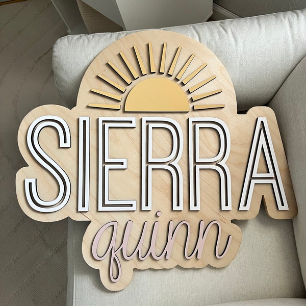 Boho Name Sign, Nursery Name Sign, Sun Nursery Decor, Boho Sun Name ...