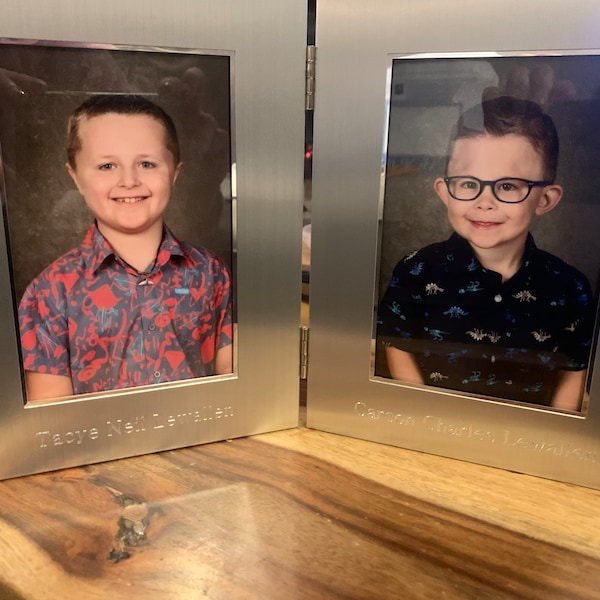 Twin Personalized Photo Frame 4x6 - Engraved Double Picture Frame for ...