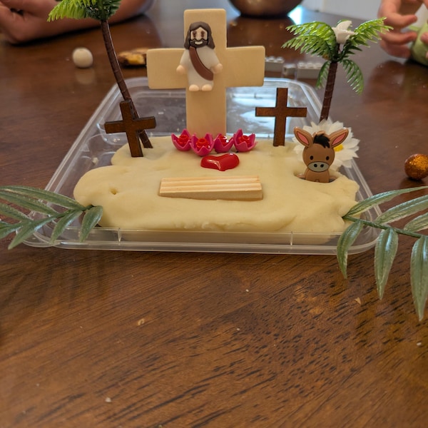Jesus Easter Story Play Dough Sensory Kit – Faith-based Activity | Long ...