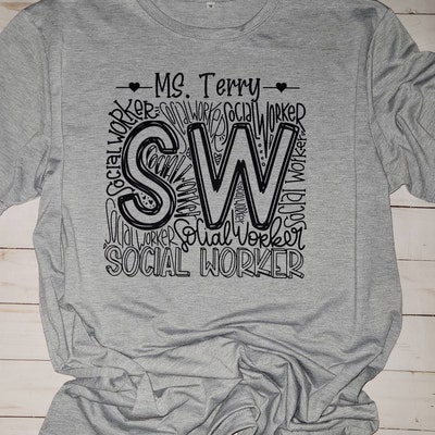 Social Worker SW Typography INSTANT DOWNLOAD Dxf, Svg, Eps, Png for Use ...