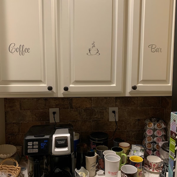 Coffee Bar Decal With Coffee Cup / Coffee With Cup / Coffee Stickers ...