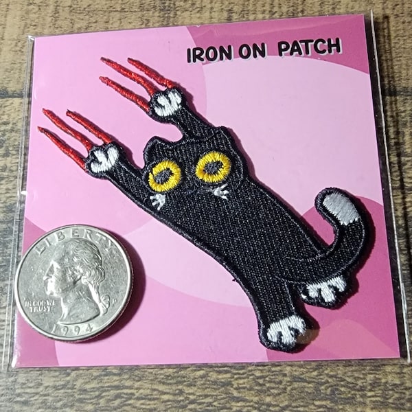 Black Cat Patches Iron on Patches Cat Iron on Patch Patches for Jackets Embroidery Patch Patch ...
